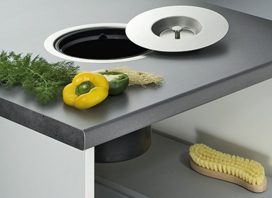Kitchen Worktop Waste Bin Stainless Steel - Own bags