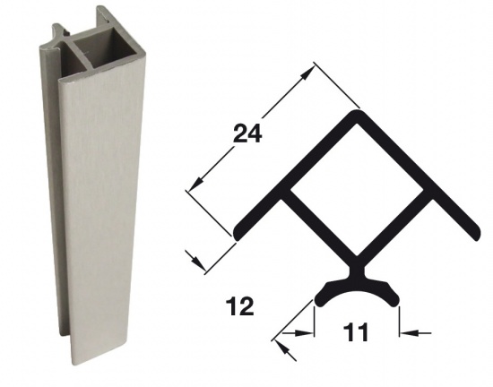 PVC Kitchen Plinth Panel / Stainless Steel Effect / 3000mm Length