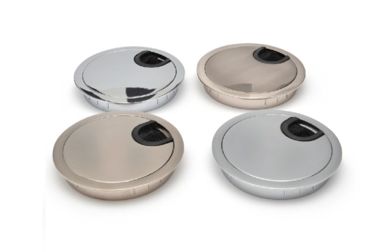 Square Cable Hole Tidy Grommet Aluminium - solmer.co.uk