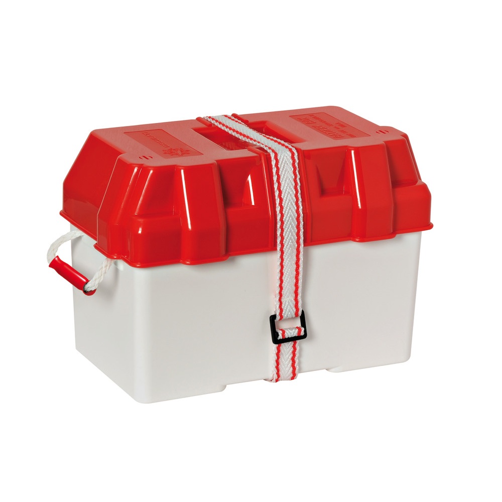 Battery Box White Red Moplen 100A - solmer.co.uk