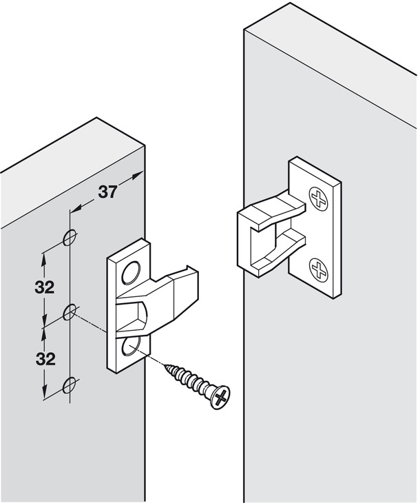 Keku AS/AD/EH Push-fit Double Partition Fasteners Hospa Screw Fixing ...