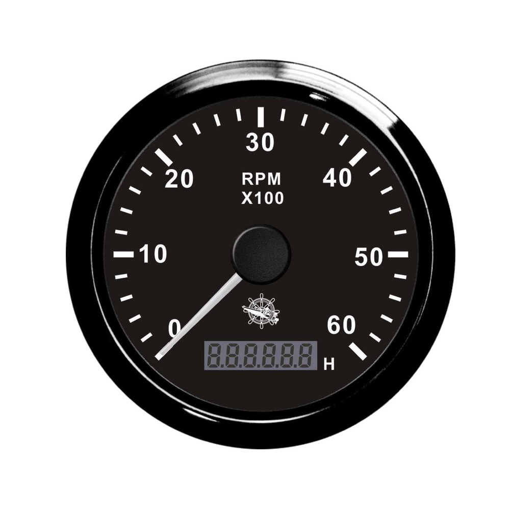 Revolution Counter 0-6000 RPM Black/Black - solmer.co.uk