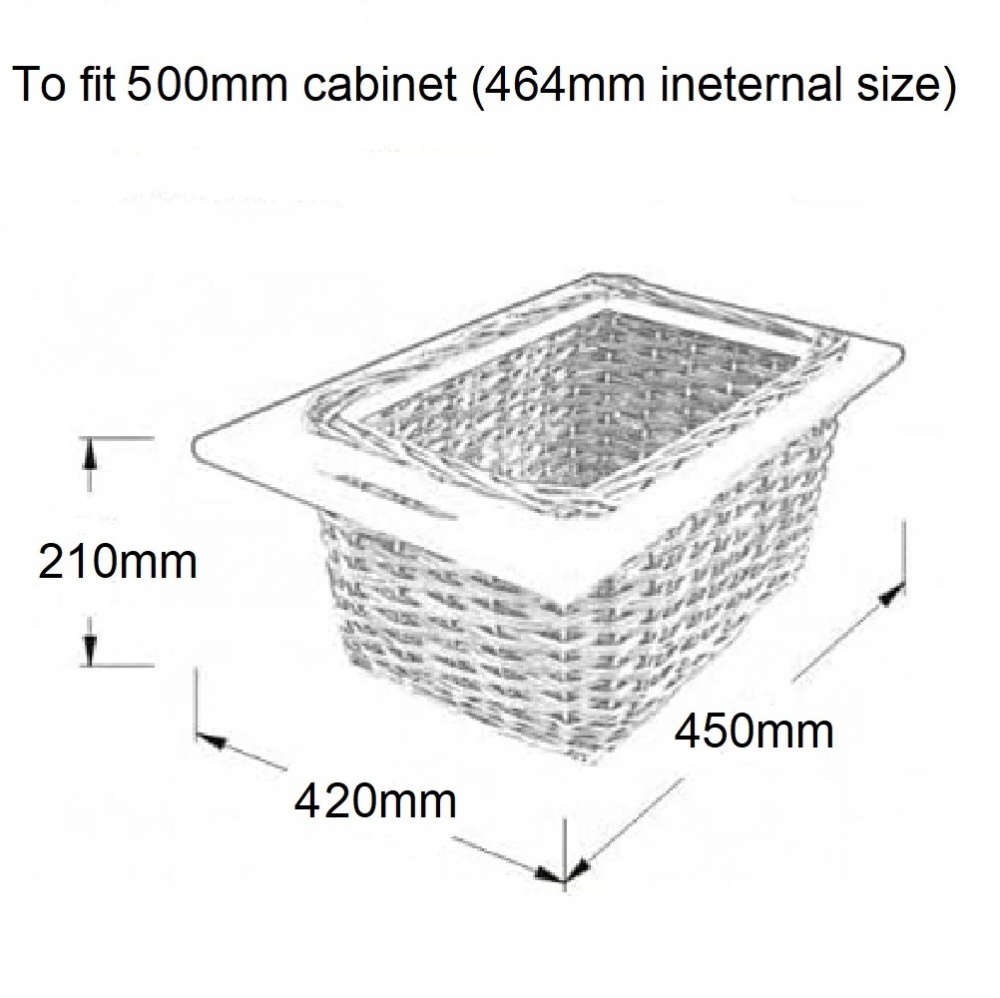 Wicker Basket with Front Handle for Cabinet Unit - solmer.co.uk