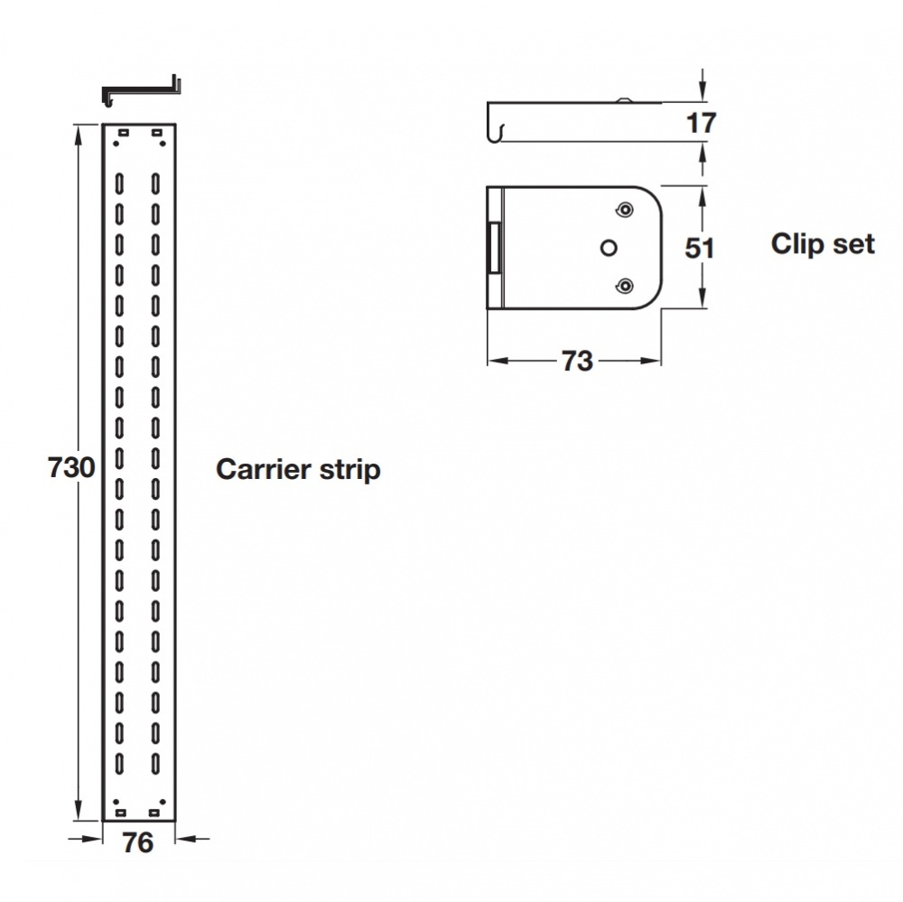 Hinge Carrier Strip Set for Pivot Sliding Cabinet Doors Accuride 1432 ...