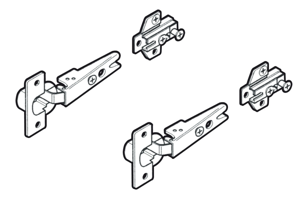 Hinge Set for Overlay Pivot Sliding Cabinet Doors, Accuride 1432 ...