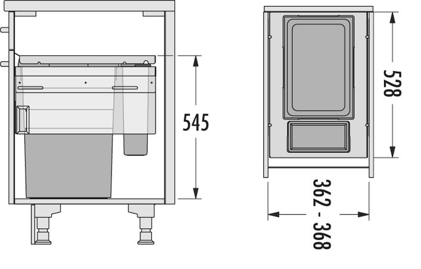 Euro Cargo Kitchen Pull Out Waste Bin System - solmer.co.uk