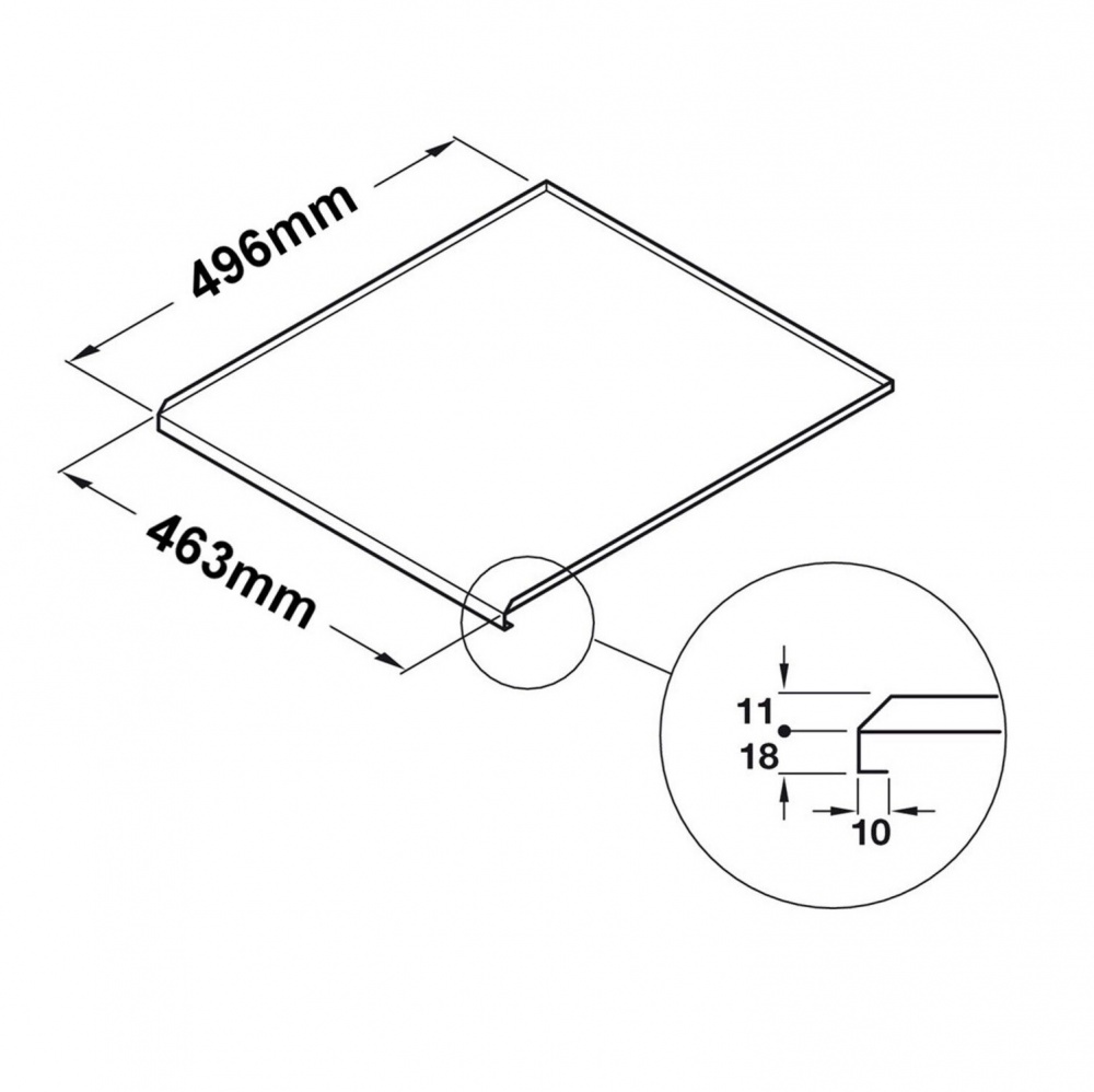 Single Base Unit Liner for 18mm Board Thickness - solmer.co.uk