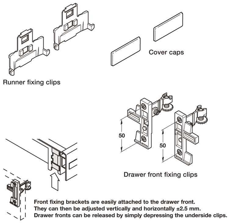 Fixing Component Set for Moulded Plastic Drawers - solmer.co.uk