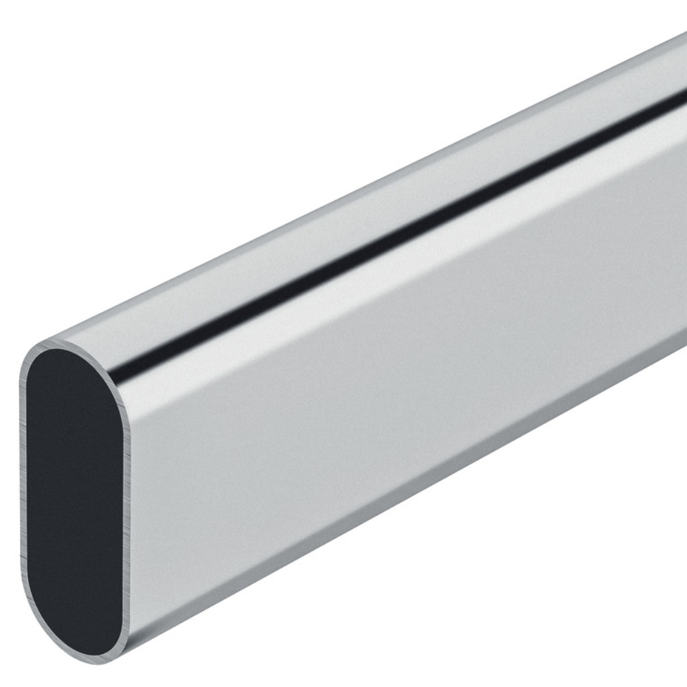 Wardrobe Rail Oval 30 x 15 mm in 2500 mm Length - solmer.co.uk