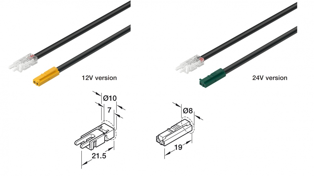 Loox5 LED Connecting Lead for 5mm Monochromatic Strip Lights - solmer.co.uk