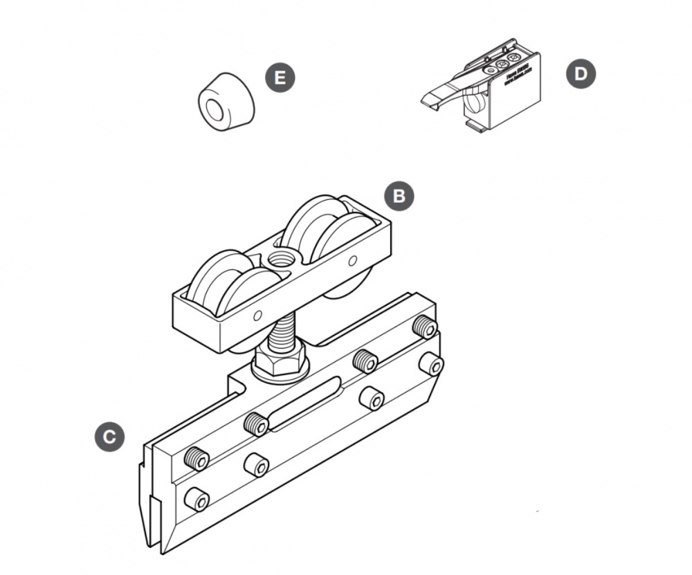 Fitting Set for Sliding Glass Interior Doors, Hawa-Junior 80/GS ...