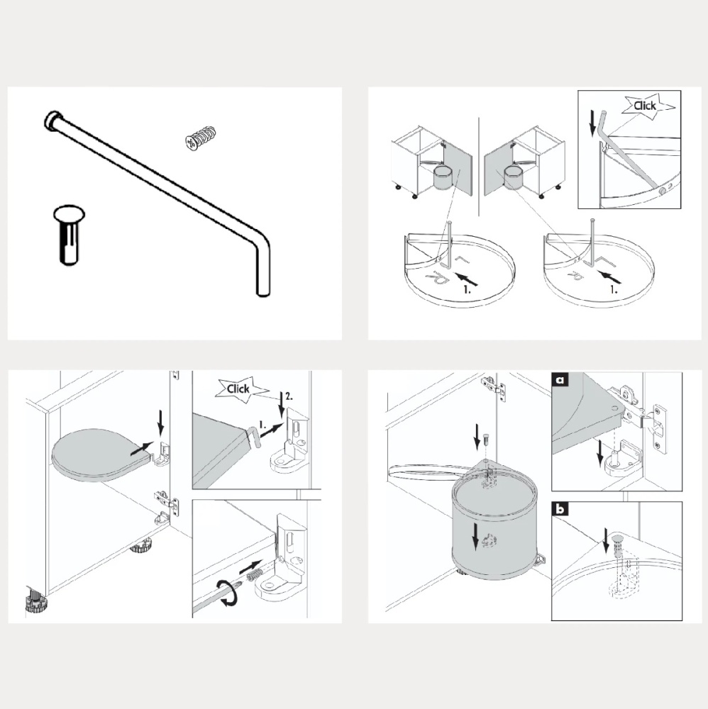 Space-Plug Adjustable Spacer Fitting for Fixing Cabinet Units 4:4 ...
