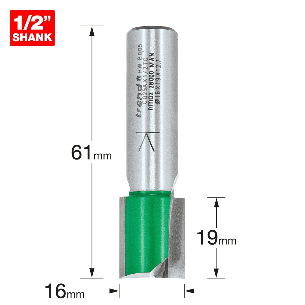Trend Craft Pro Two Flute Straight Bits - solmer.co.uk