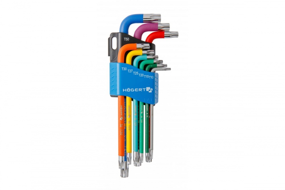 Torx Keys with Long Arm & Coloured Set 9 pcs - solmer.co.uk