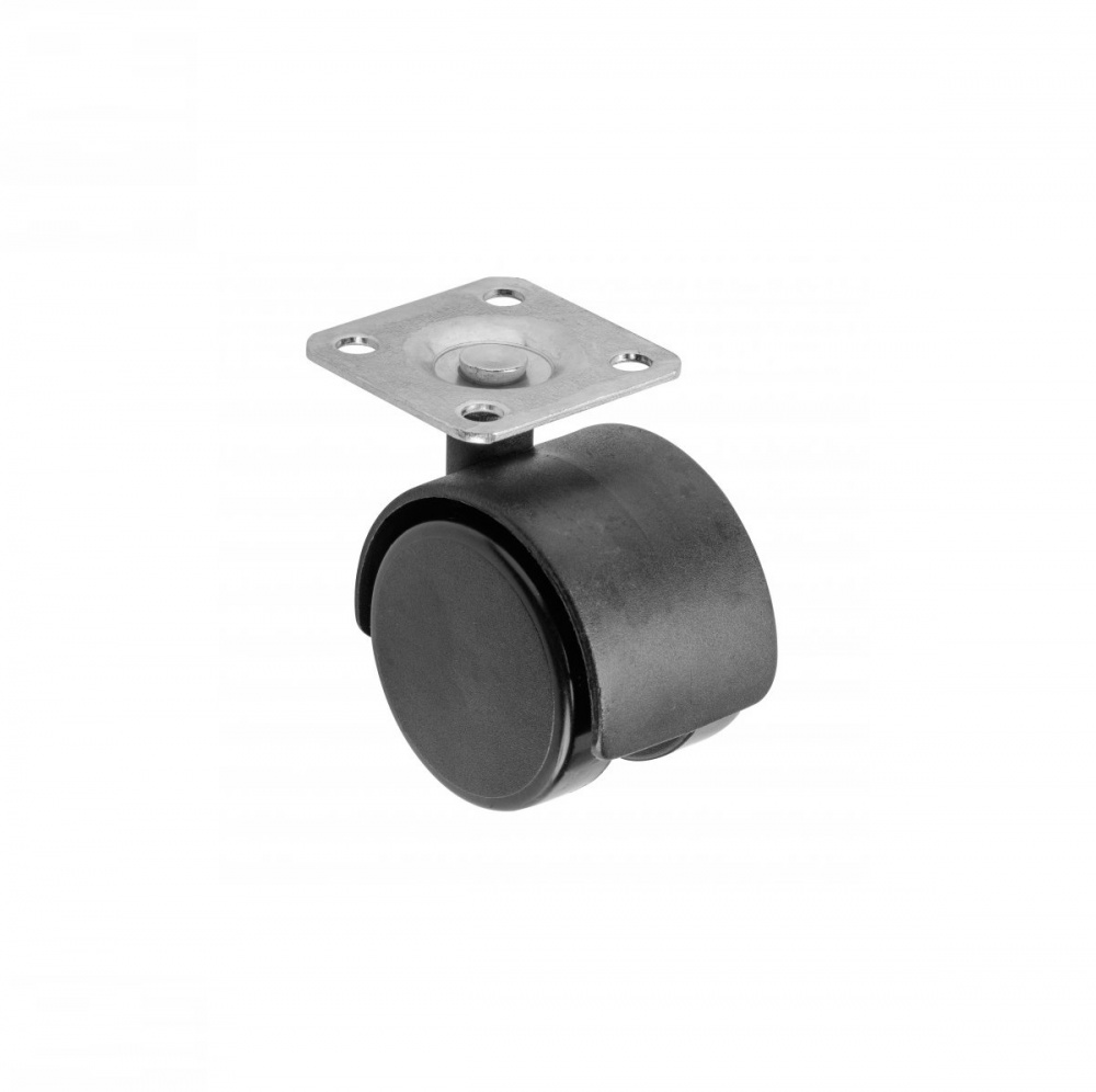 40mm Swivel Castor Wheel Black without Brake - solmer.co.uk