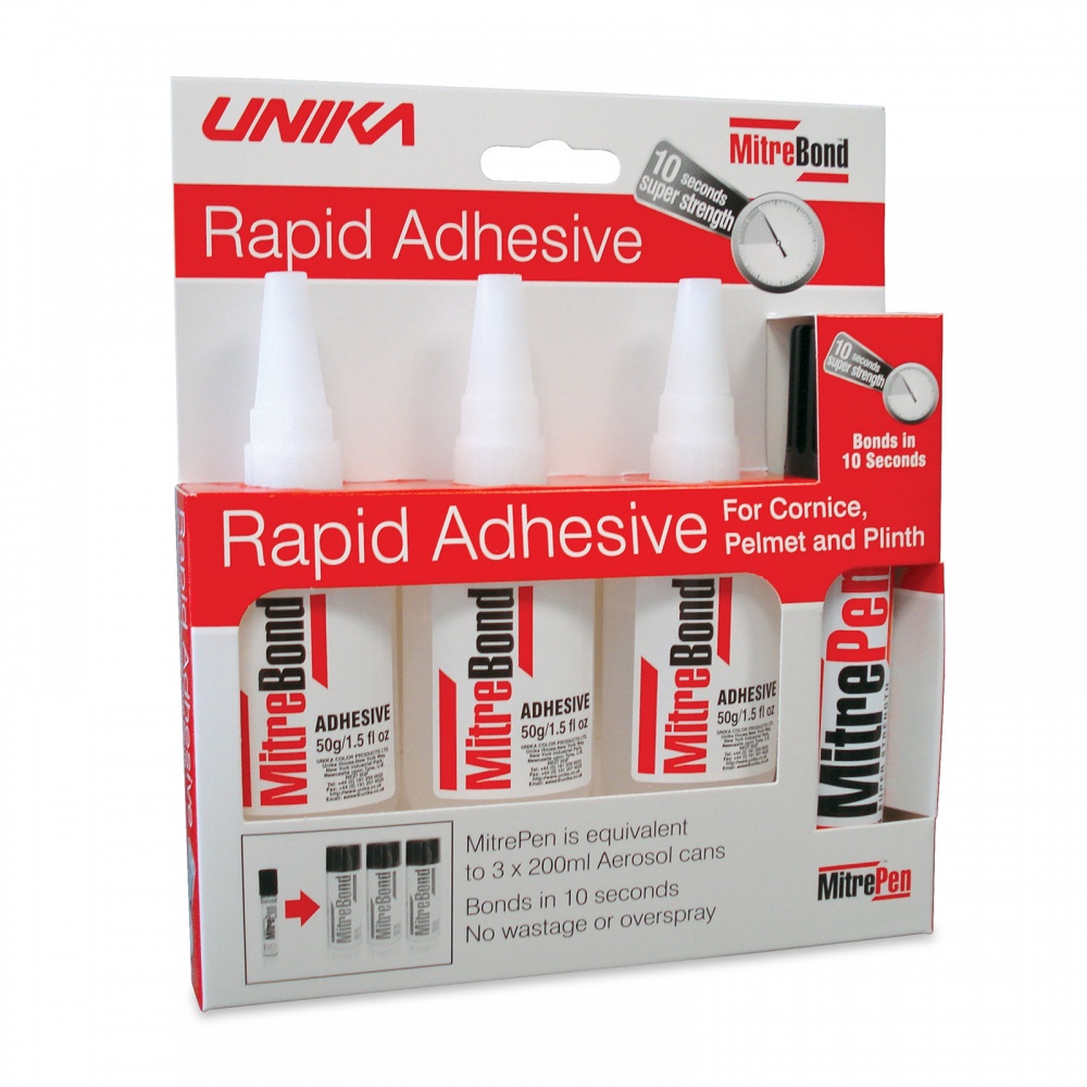 Unika Mitre Bond Superglue 50g & Activator Pen Kit - solmer.co.uk
