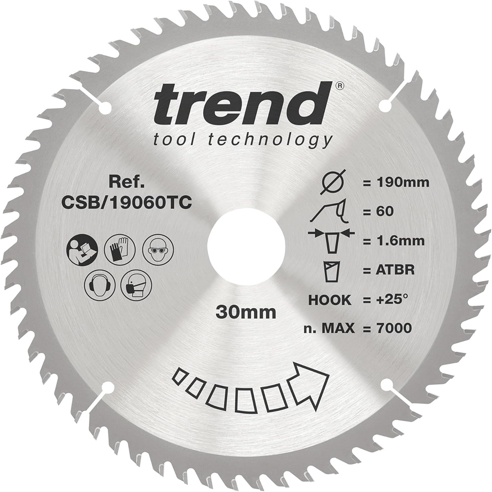 Trend Wood Cordless ATBR Circular Saw Blade 190mm x 30mm x 60T - solmer ...