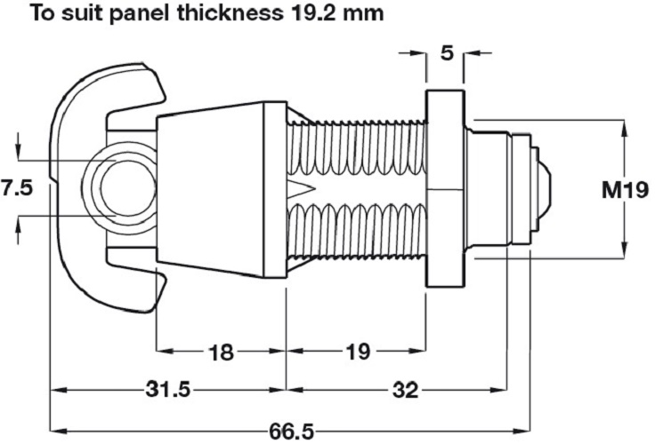 Padlockable Cam Lock System for 6.5, 12.2 or 19.2 mm Panels - solmer.co.uk